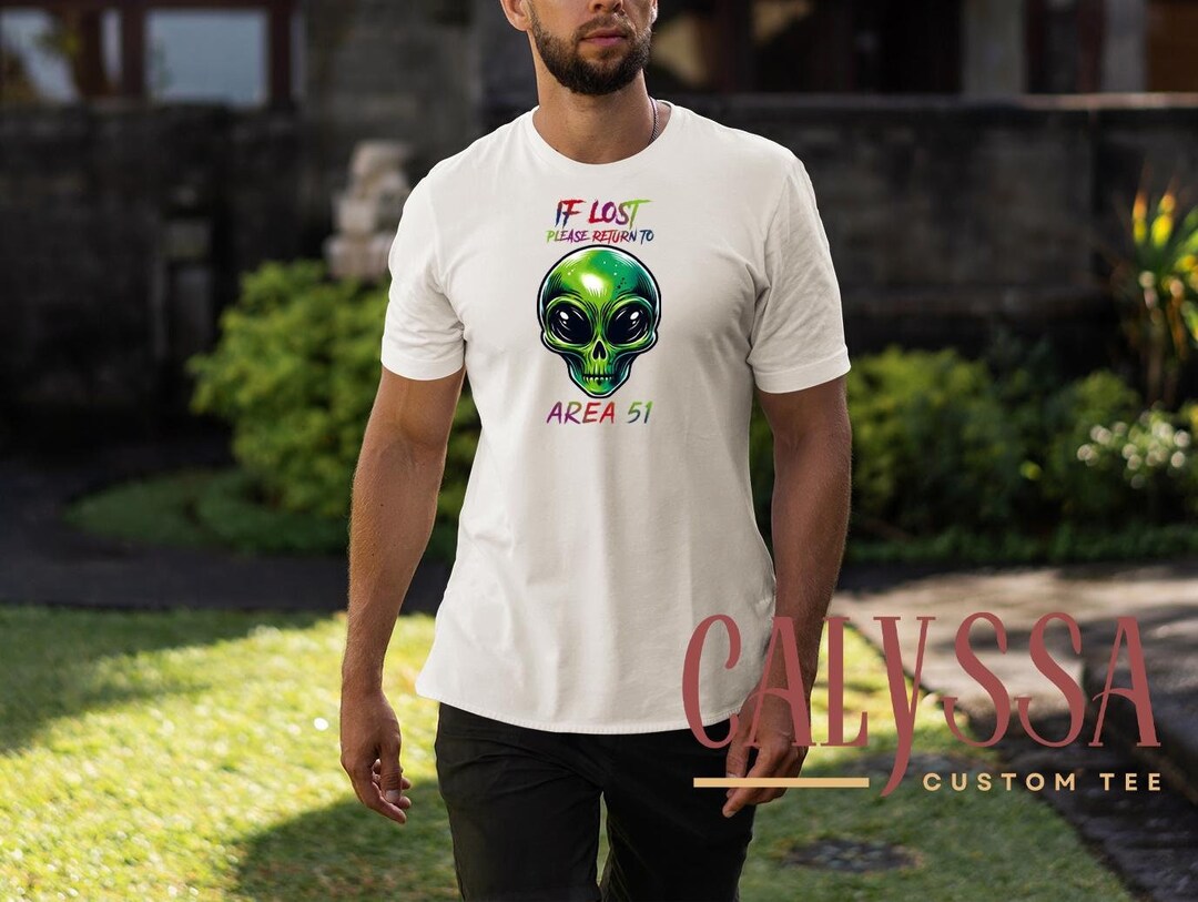 Alien Deer T-shirt, If Lost Return to Area 51 Shirt, Neon Green Alien ...
