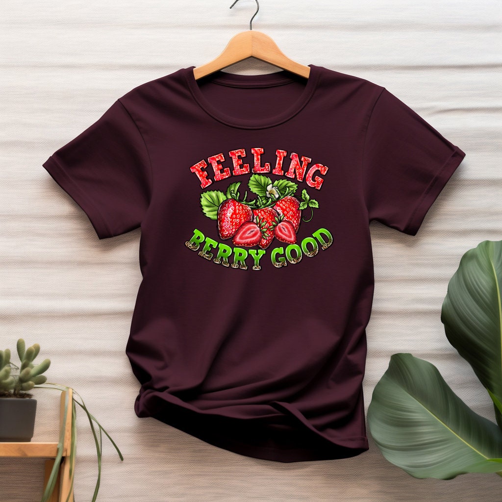 Feeling Berry Good DTF Transfer Sheet, Vibrant Strawberry Iron On, Bold ...