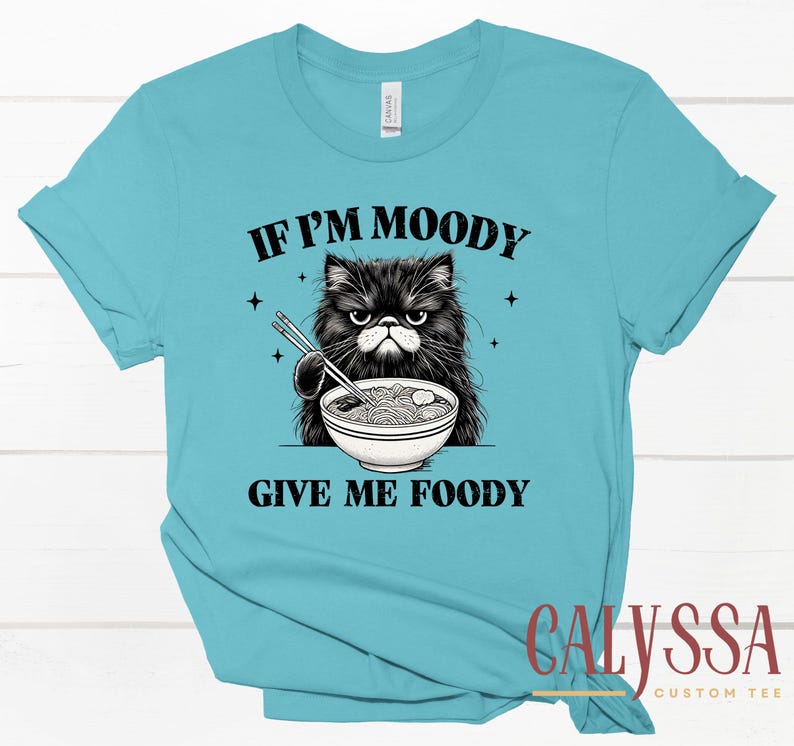 Moody Cat Ramen Shirt, Food-mood-cat Sweatshirt, Funny Food Lover ...