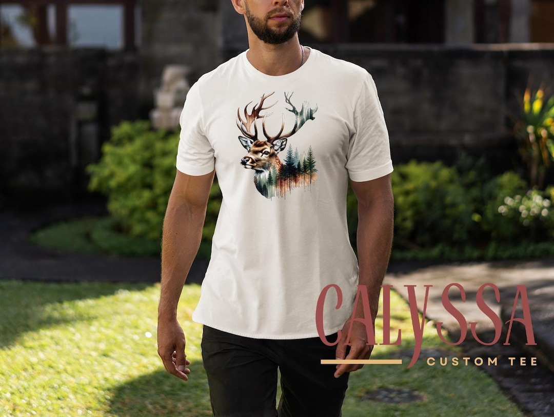 Wildlife Lover Shirt, Deer and Forest Shirt, Forest in Antlers Deer ...
