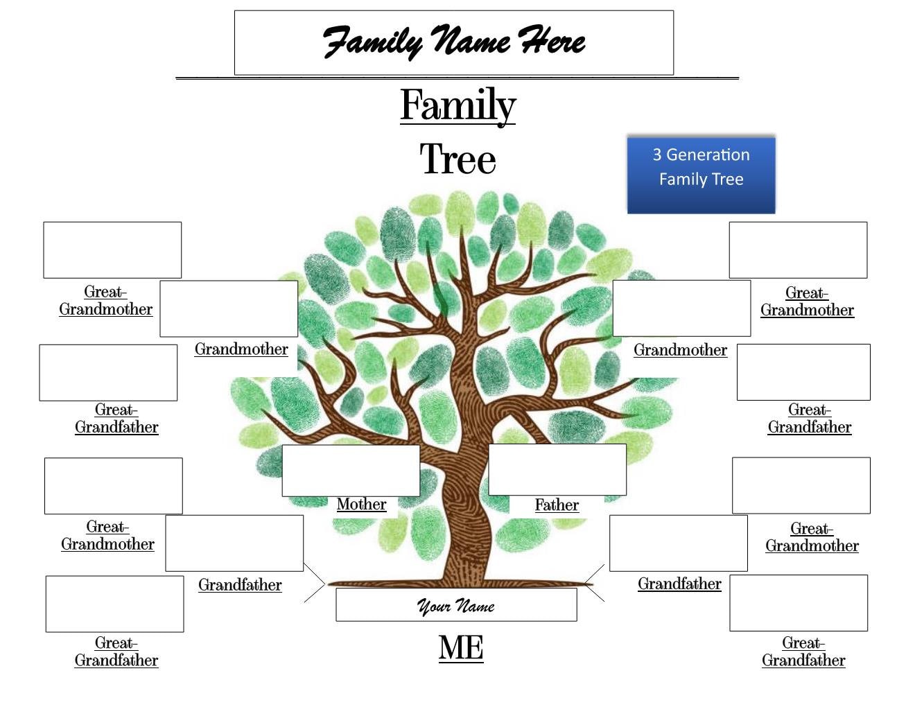 Fillable Family Tree Template - Etsy