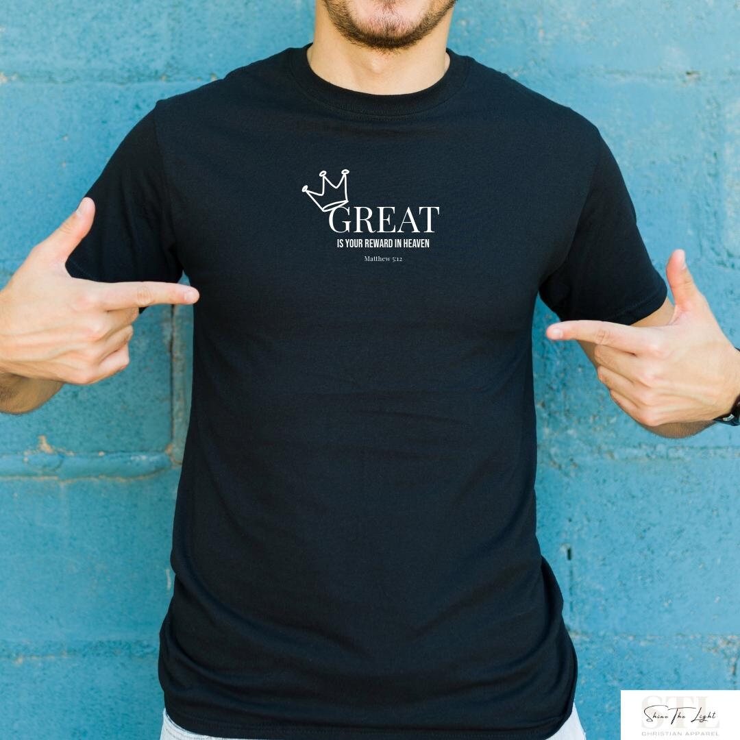 Great is Your Reward, Christian Bible Verse Shirts, Religious Gift for ...