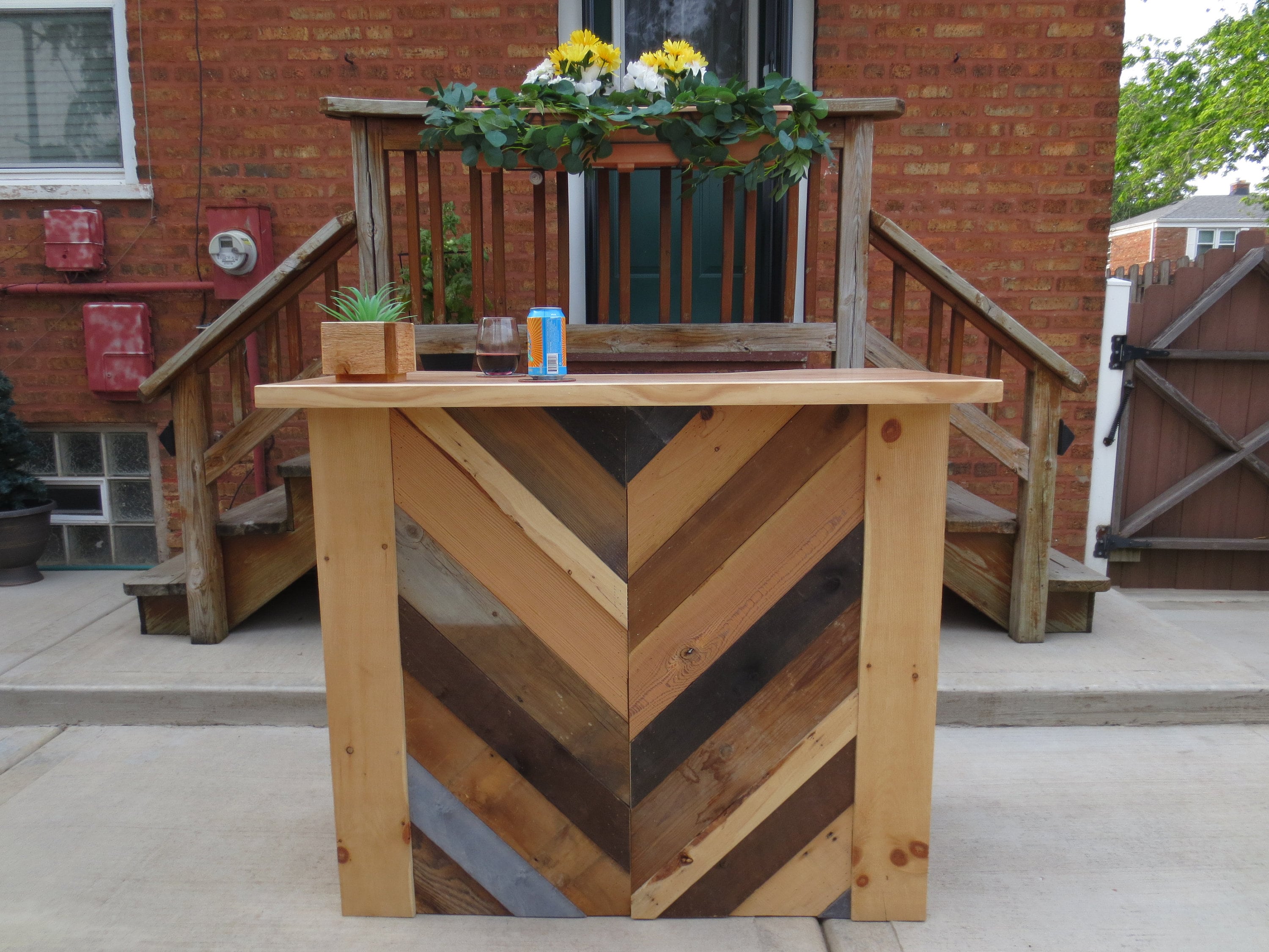 Portable Solid Wood Home Bar With Reclaimed Wood - Etsy