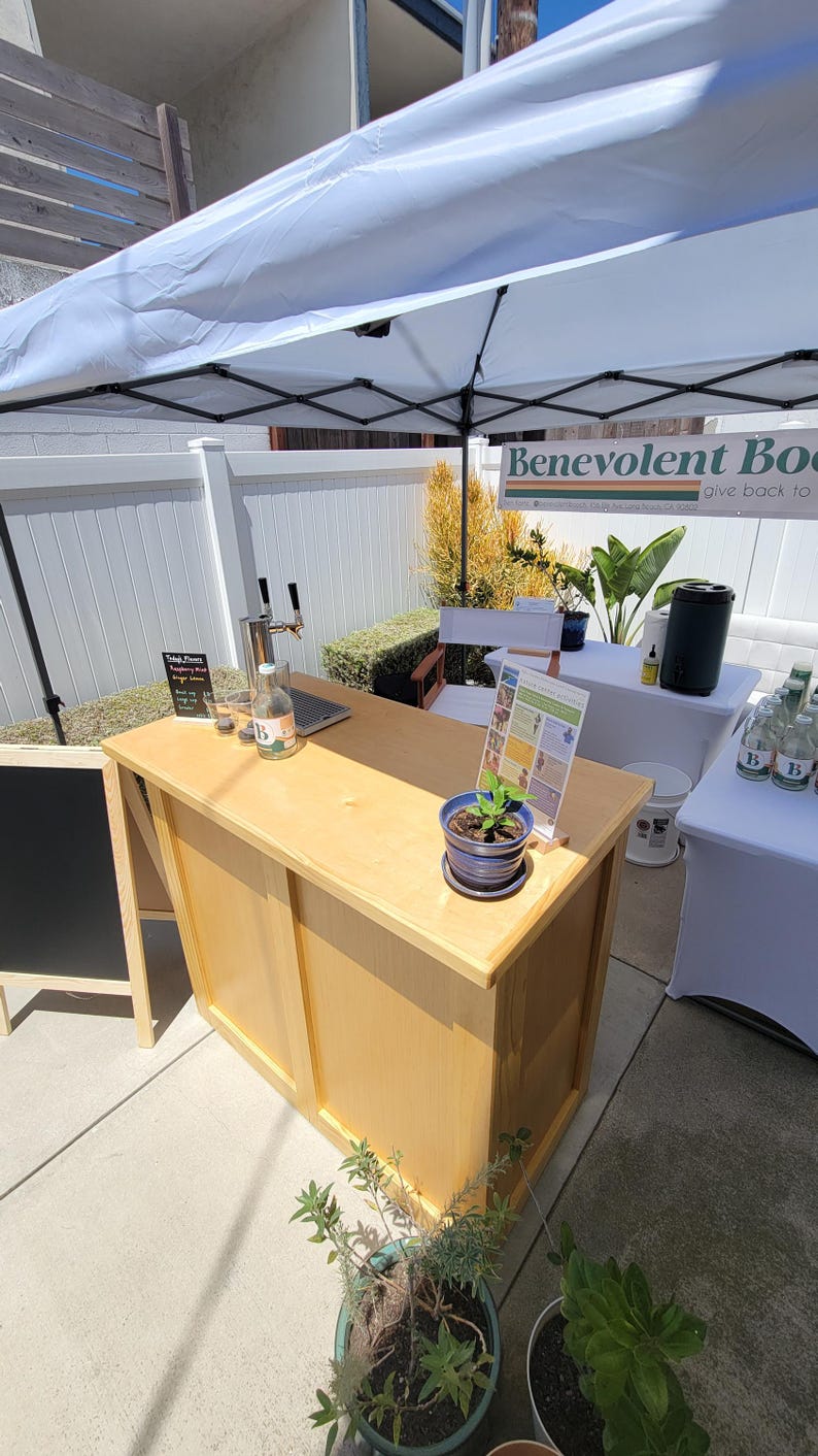 Solid Wood Portable Bar: Unfinished Home Bar, Market Stand, Festival ...