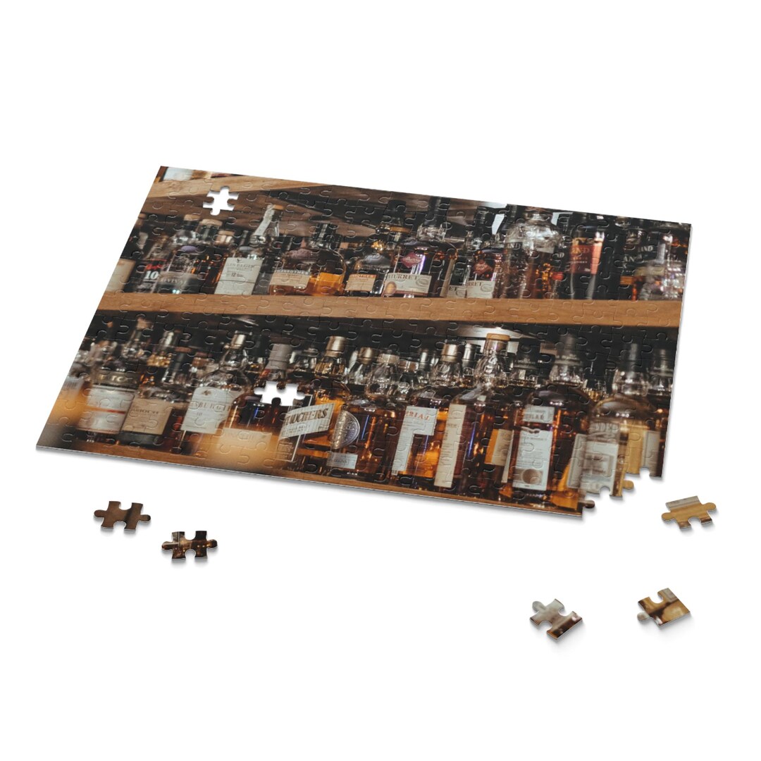Whiskey Bottle Shelf Puzzle - Etsy
