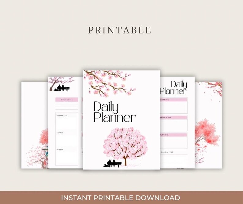 Pink Feminine Daily Planner / Printable Planner /digital Planner ...