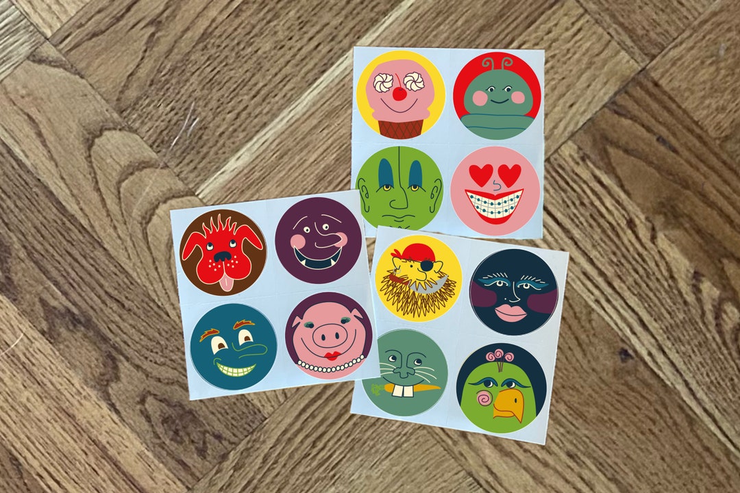 Motley Characters Colorful Sticker Set - Etsy