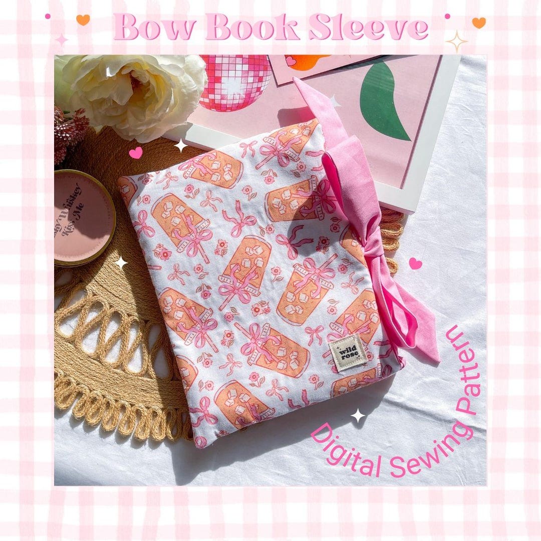 Bow Book Sewing Pattern L PDF Digital Book Sleeve Pattern L Cute ...