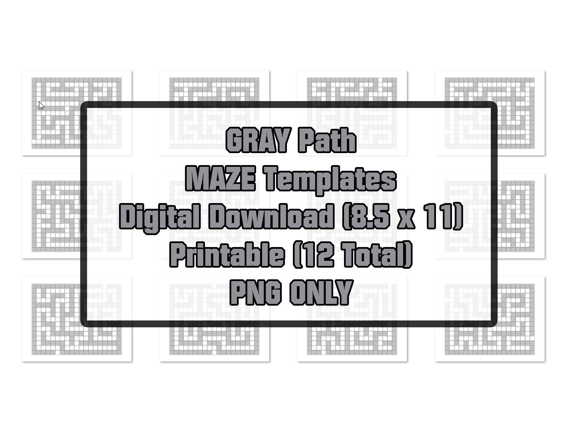 Printable Gray Path Maze Template - DIY - Etsy