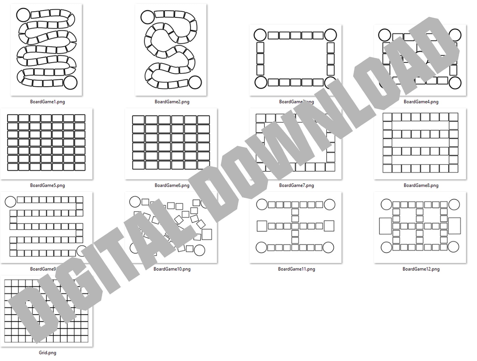 Printable Blank Board Game and Grid Templates DIY - Etsy