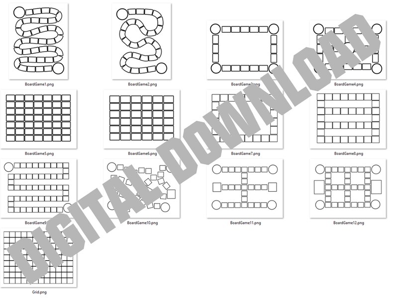 Printable Blank Board Game and Grid Templates DIY - Etsy