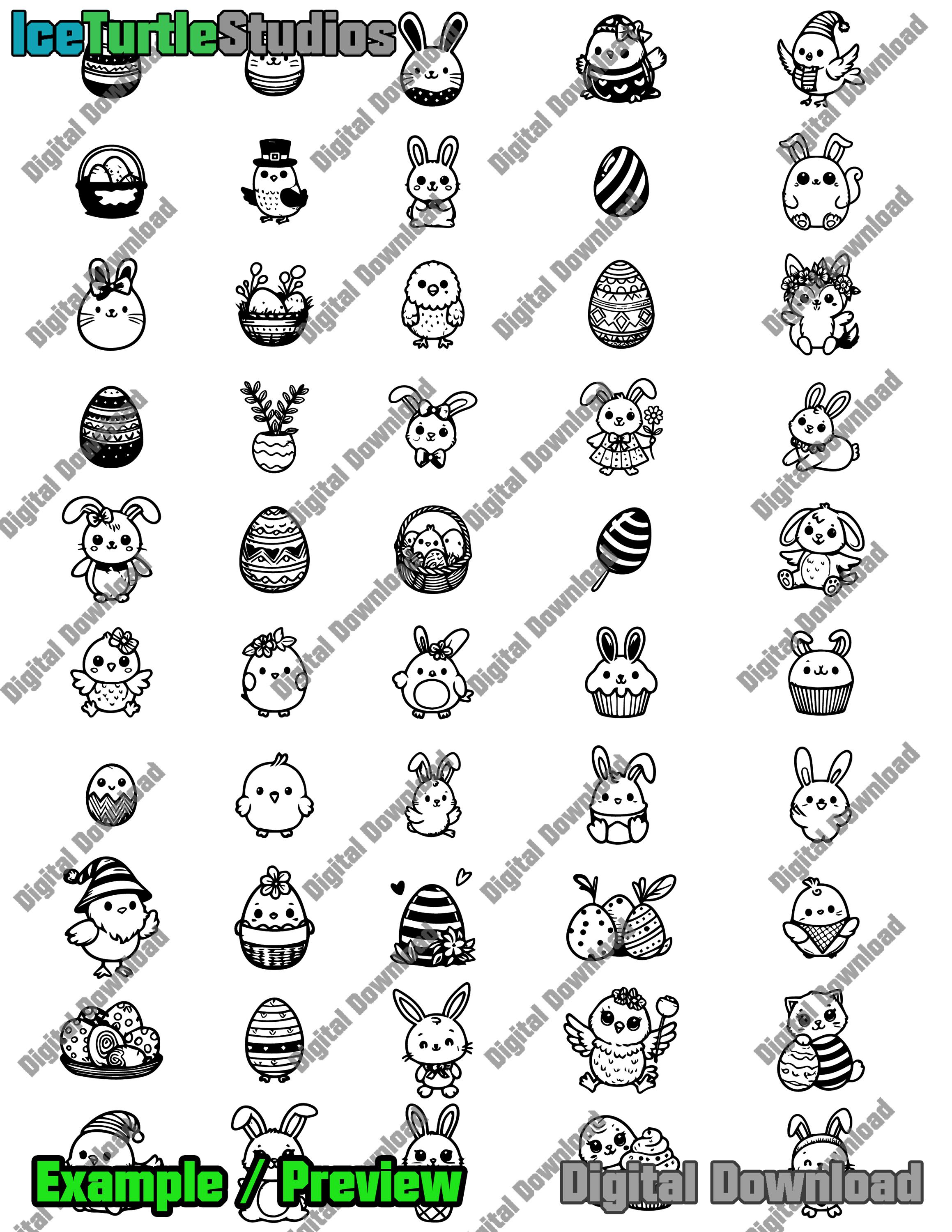 Kawaii Easter - Printable Clip Art, Concept Art, Game Asset - Etsy