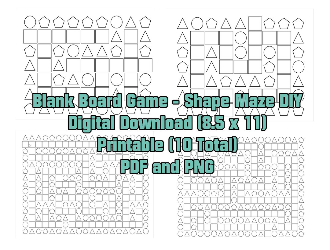 Printable Blank Board Game - Shape Maze Templates DIY - Etsy