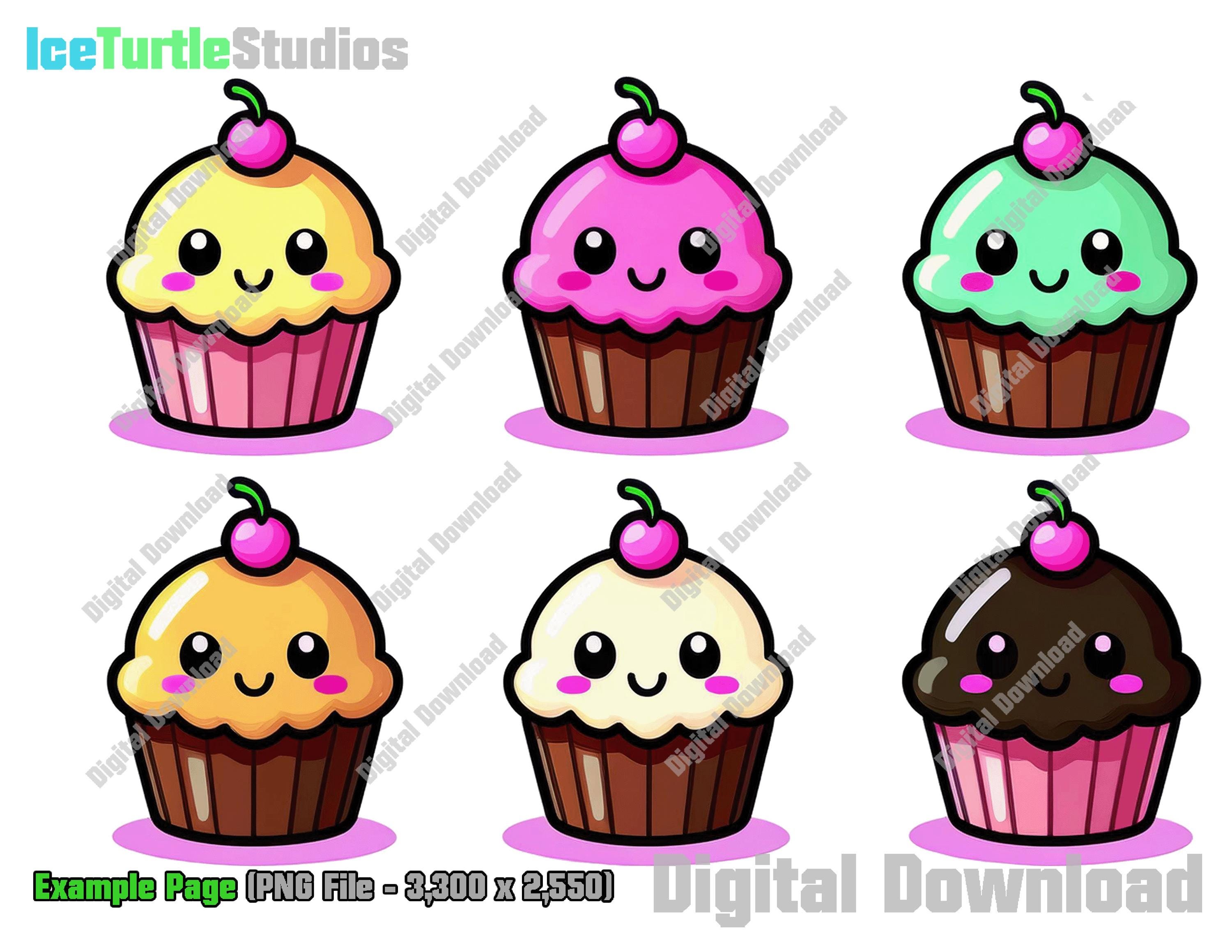 Cute Cupcakes Pack #18 - Printable Clip Art, Concept Art, Game Asset - Etsy