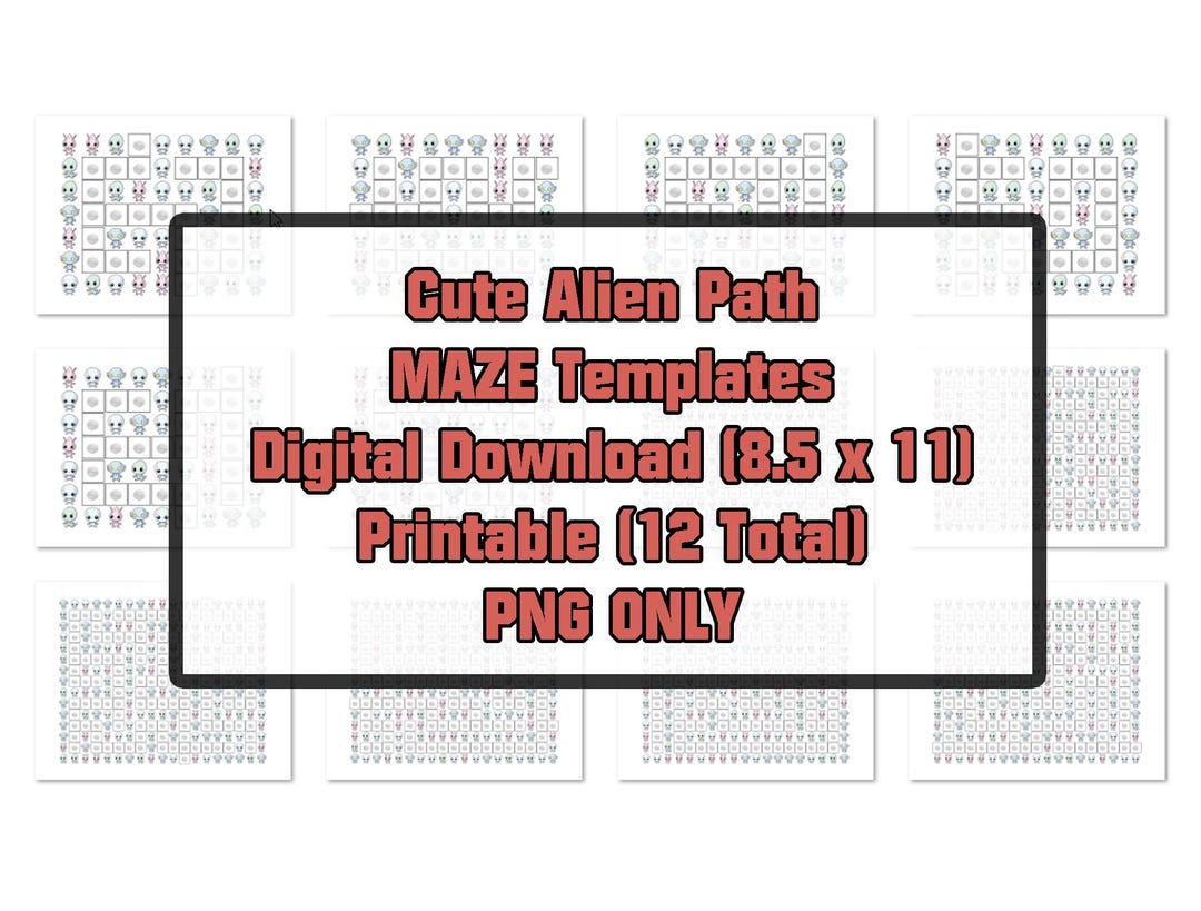 Printable Cute Alien Path Maze Template - DIY - Etsy