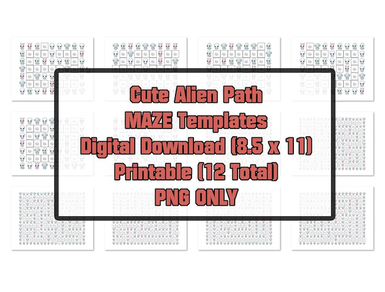 Printable Cute Alien Path Maze Template - DIY - Etsy