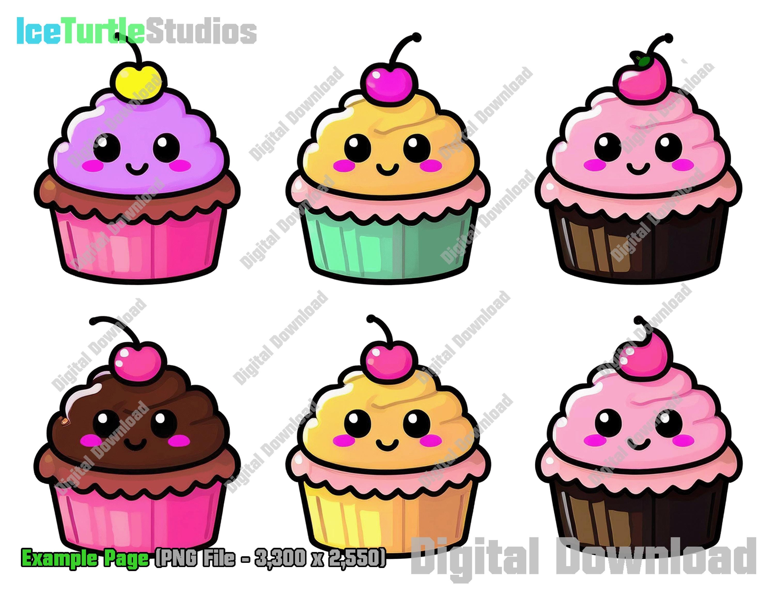 Cute Cupcakes Pack #18 - Printable Clip Art, Concept Art, Game Asset - Etsy