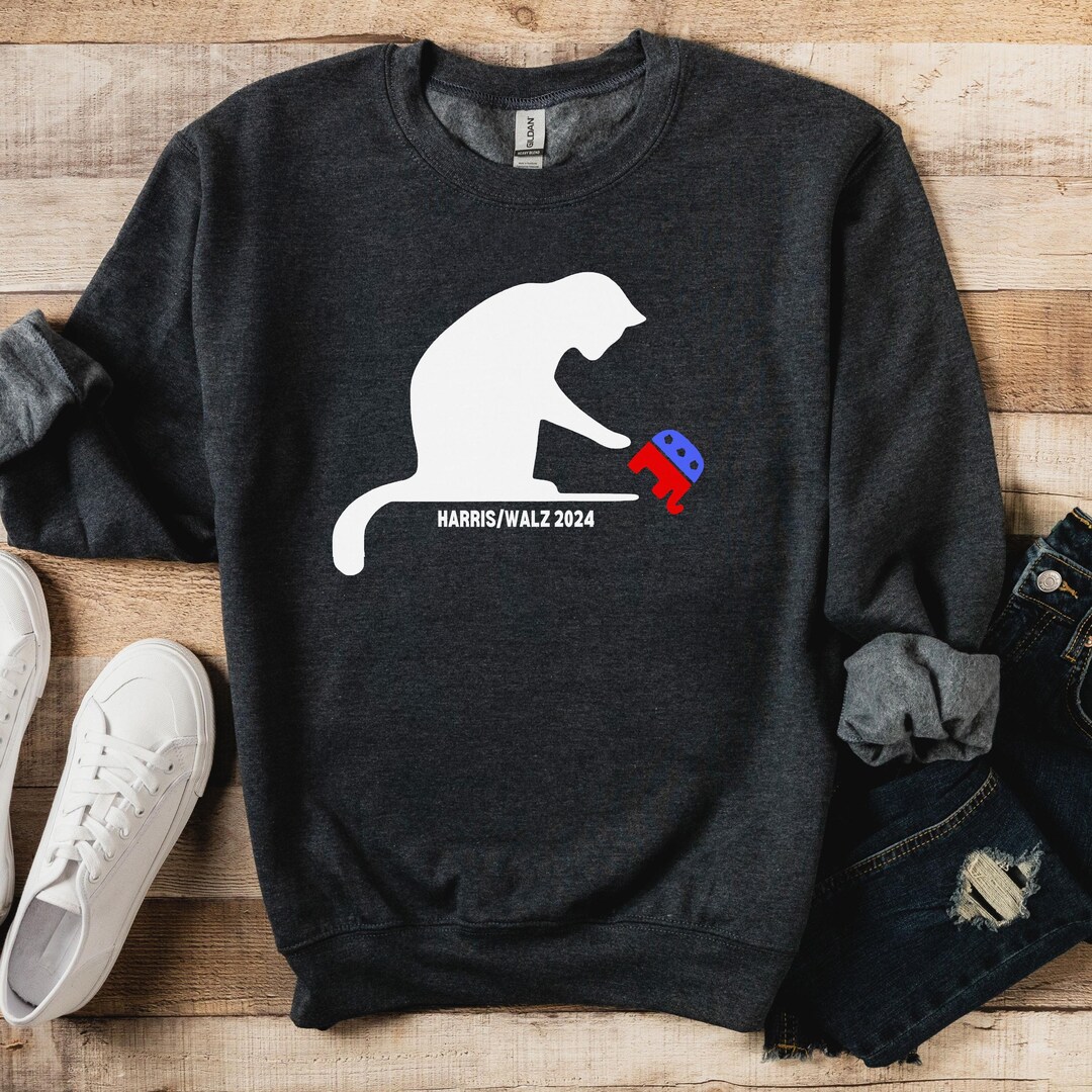 Harris Cat Lady Sweatshirt, Democratic Convention Sweatshirt, Kamala ...