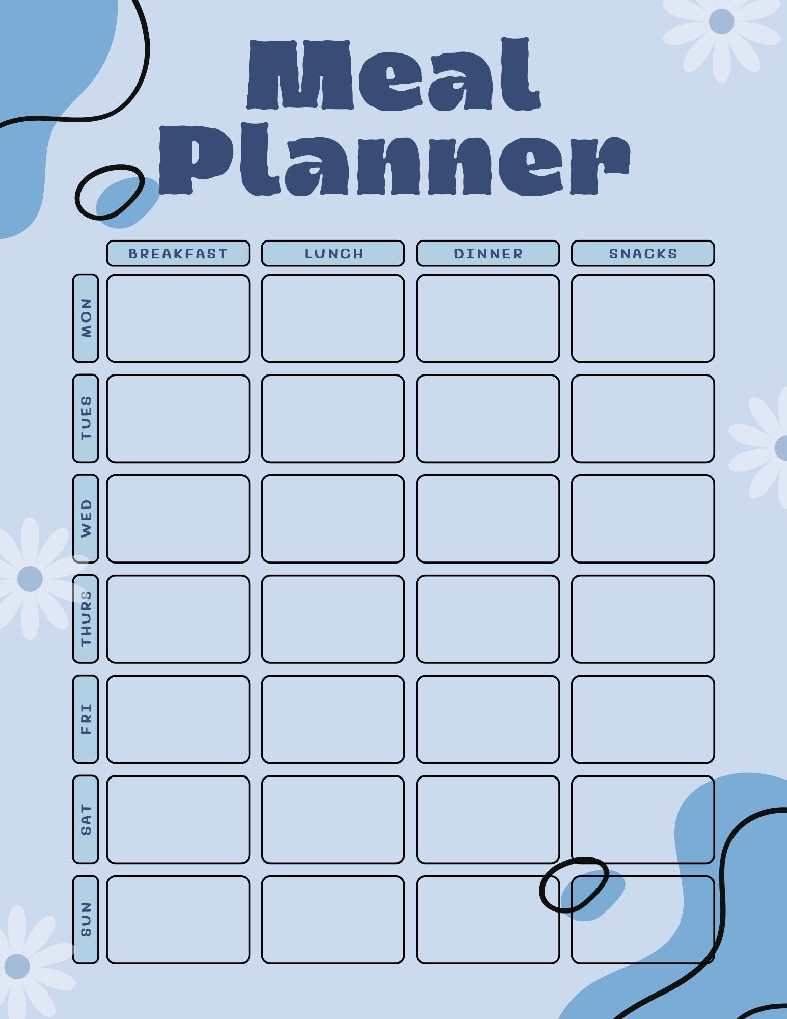 Dark Blue & Light Blue Minimal Planner Blue Theme Planner Aesthetic ...