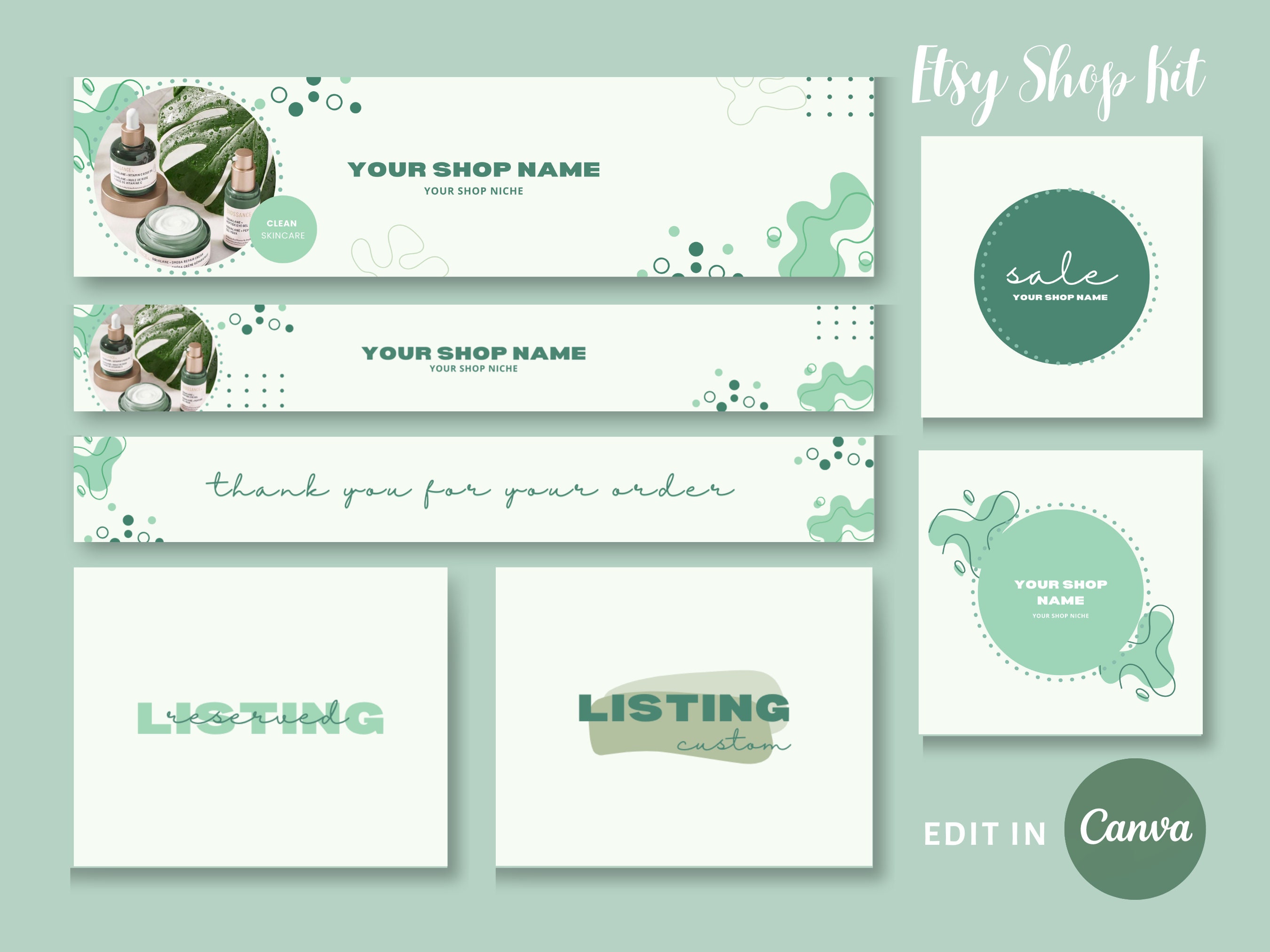Editable Etsy Branding Kit, Etsy Banner, Etsy Listing Thumbnail, Etsy ...