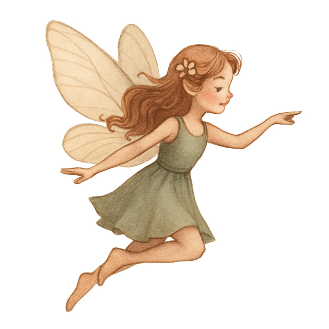 Vintage Fairy Girl Clipart, Watercolor Fairy PNG, Cute Chibi Girls ...