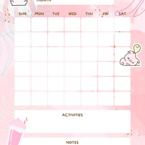 Pink Theme Planner, Aesthetic Planner, Undated Digital Planner ...