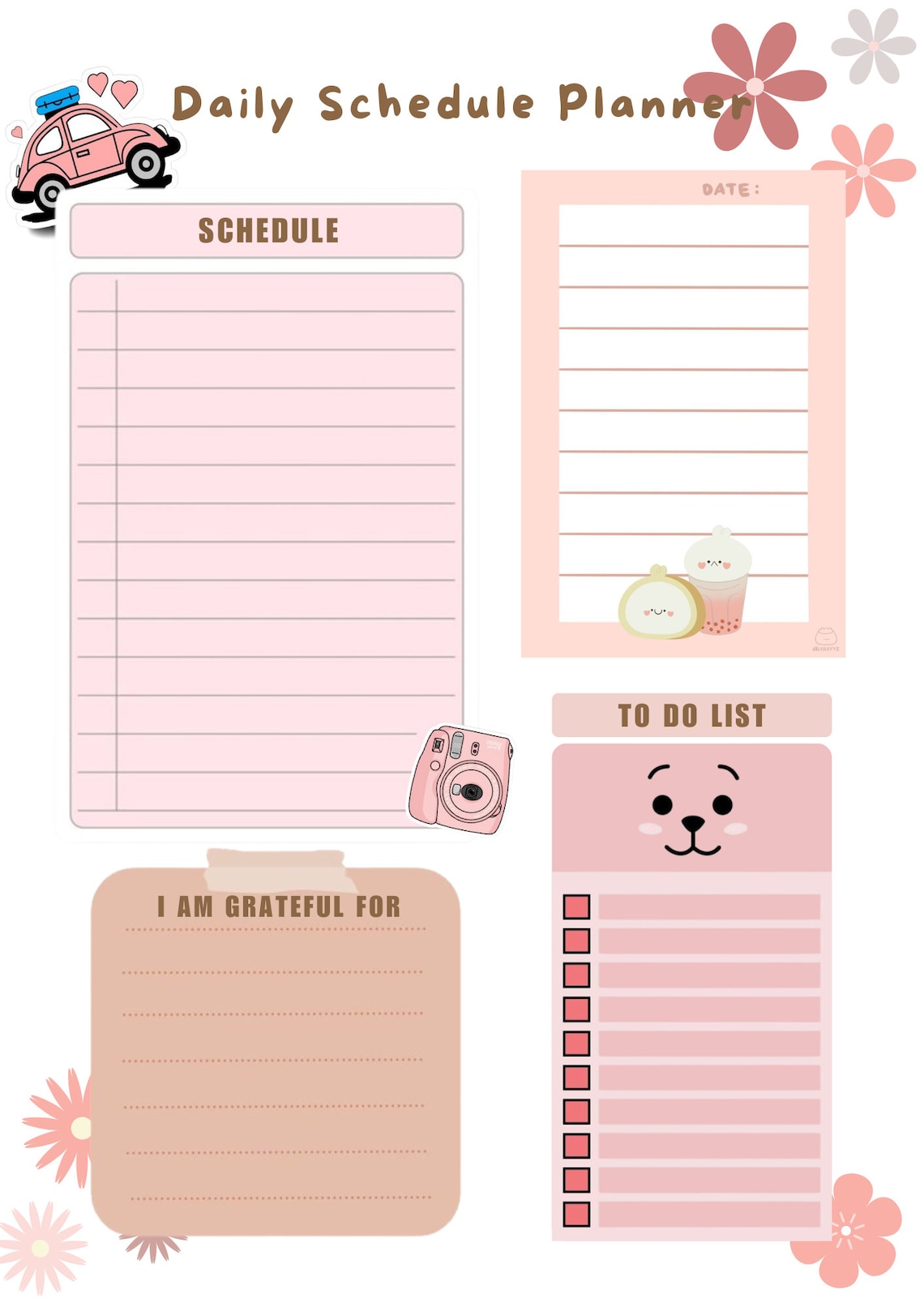 Pink Theme Planner, Aesthetic Planner, Undated Digital Planner ...