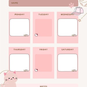 Pink Theme Planner, Aesthetic Planner, Undated Digital Planner ...