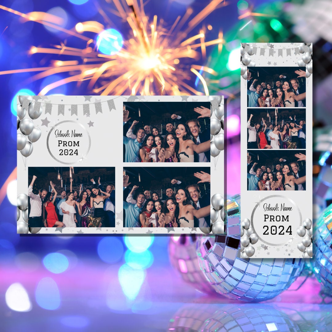 Prom 2024 Photo Booth Template Overlay 2x6 and 4x6, PNG, Prom Night ...