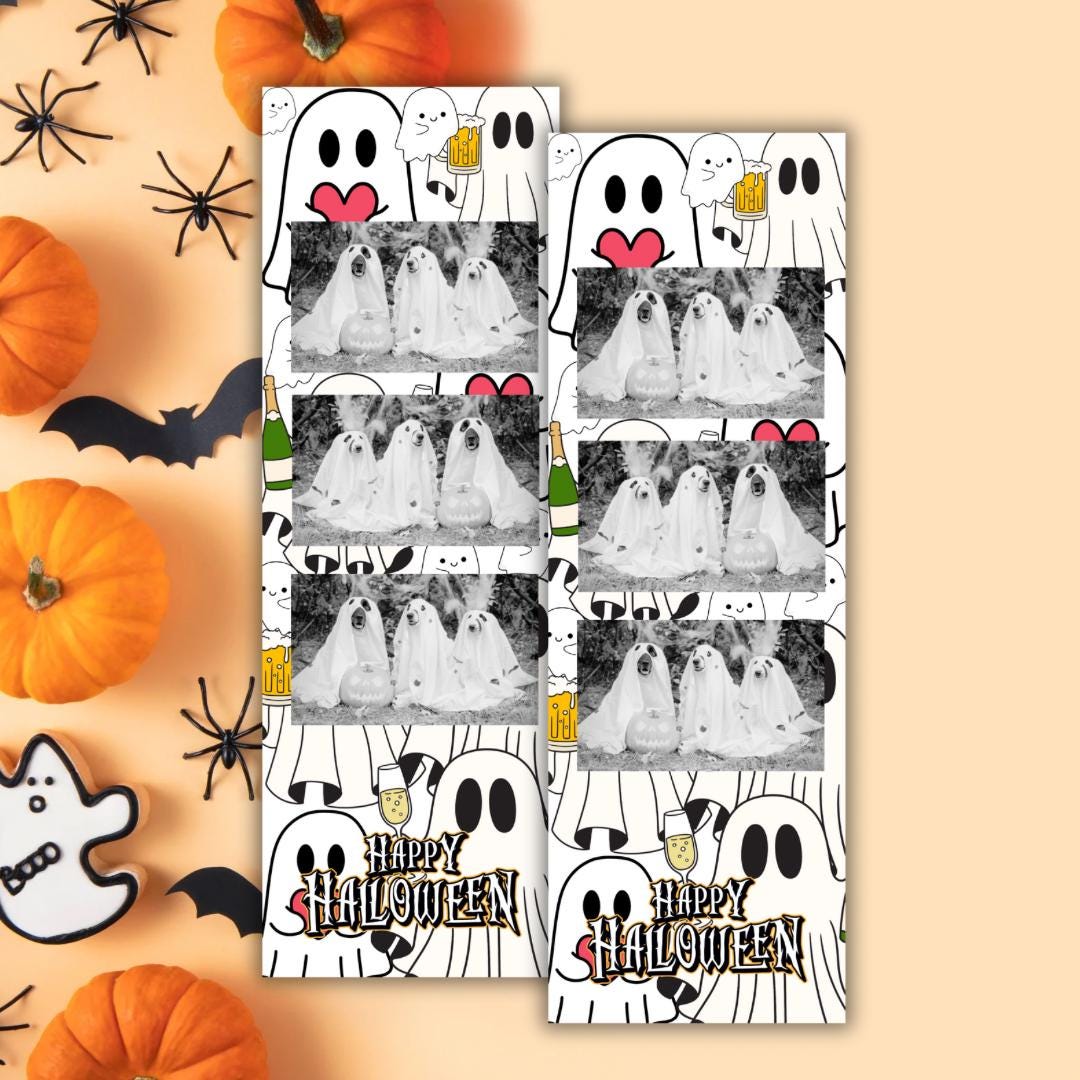Funny Ghost Halloween Photo Booth Template, 2x6 PNG (digital Download ...