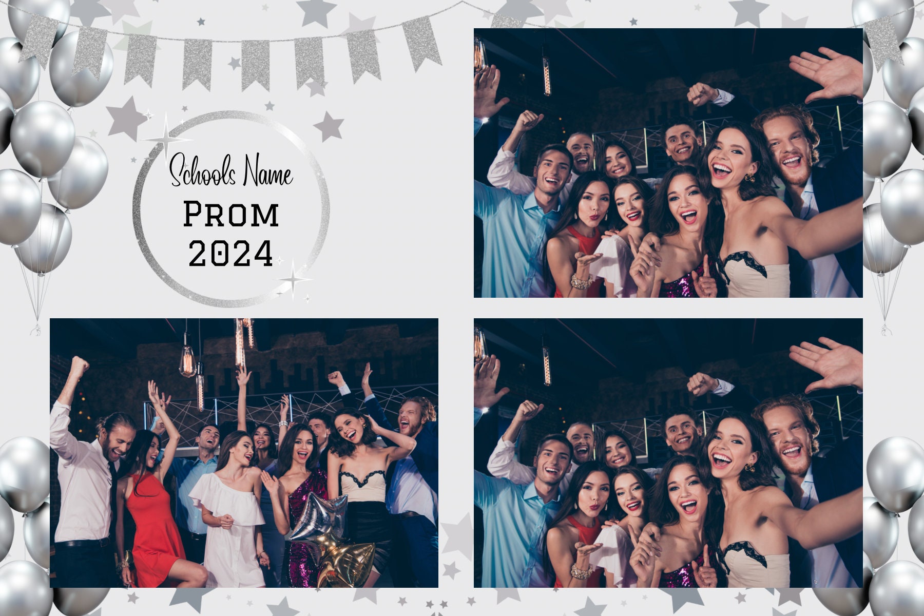 Prom 2024 Photo Booth Template Overlay 2x6 and 4x6, PNG, Prom Night ...