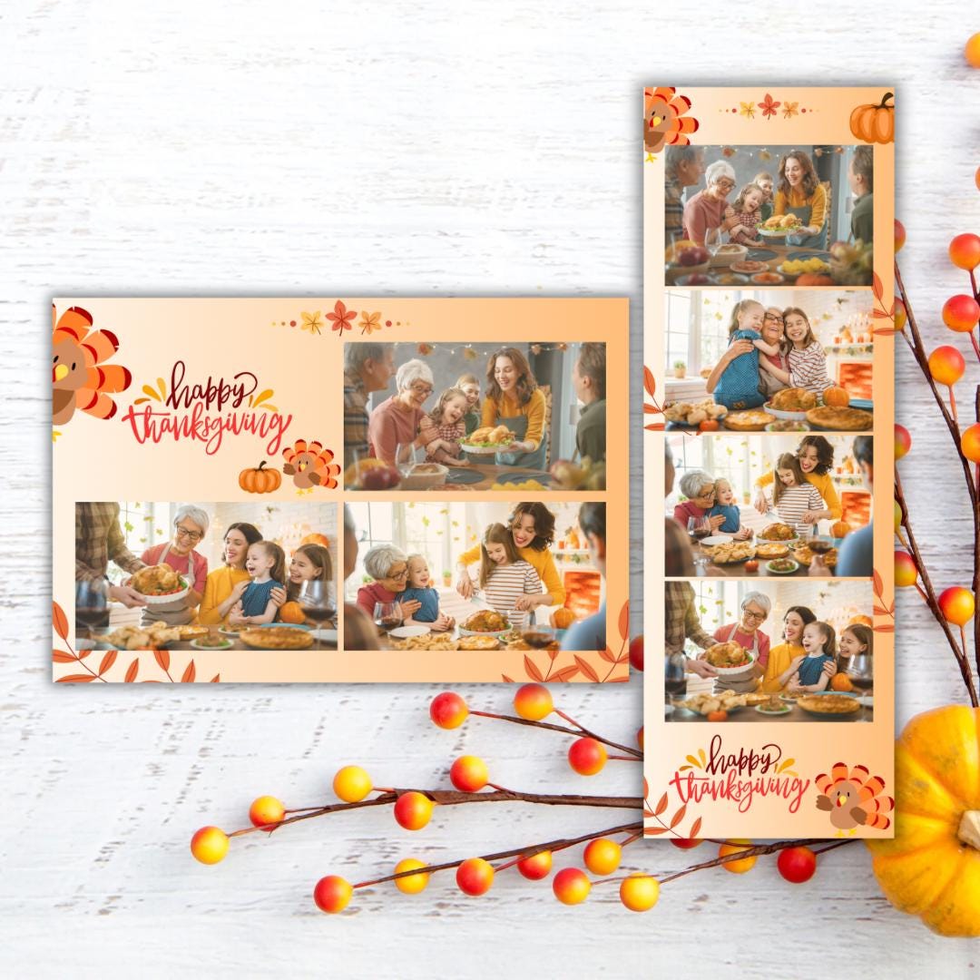 Happy Thanksgiving Photo Booth Template, Photo Booth Template, 2x6 and ...