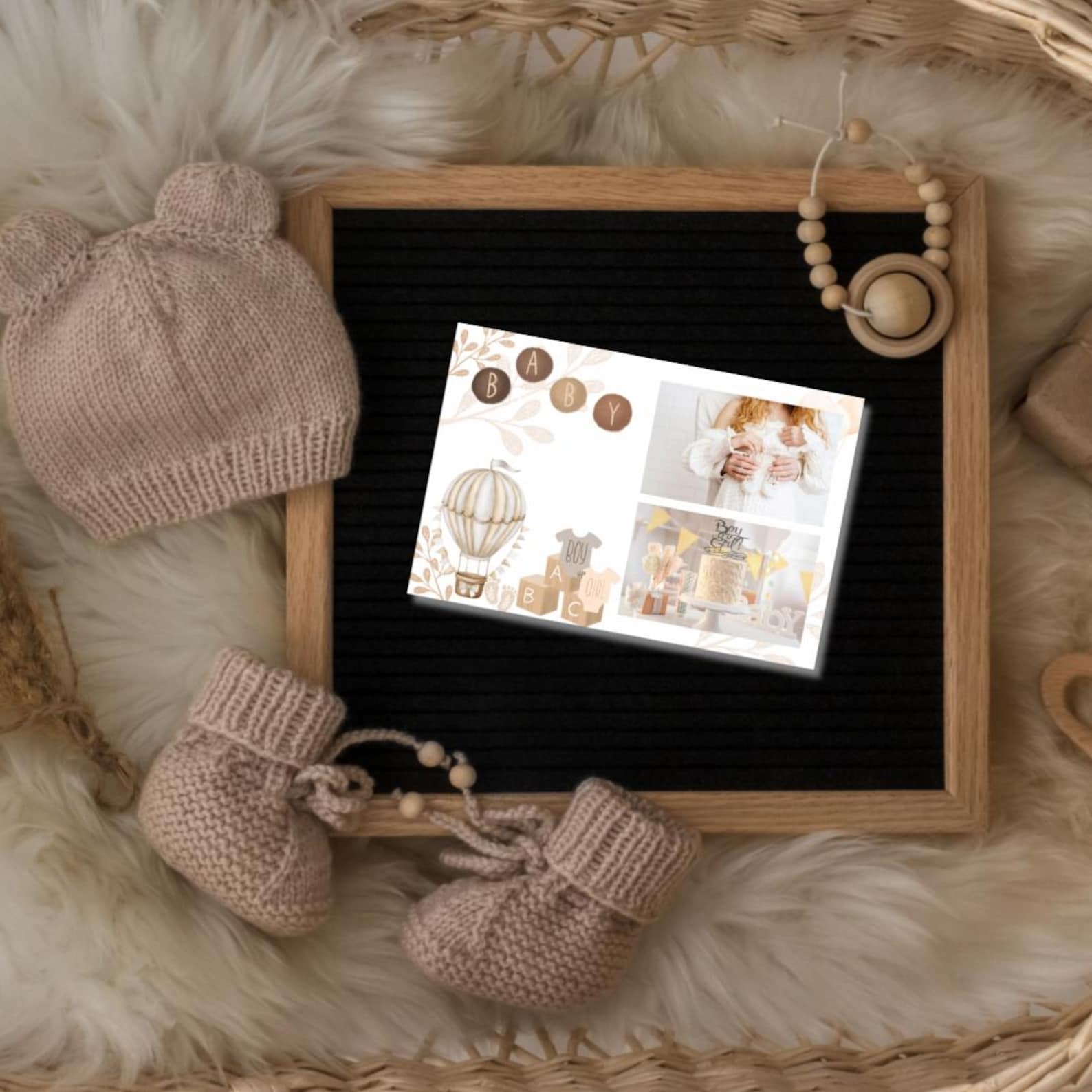 Neutral Gender Reveal Photo Booth Template (2x6, 4x6 PNG Instant ...
