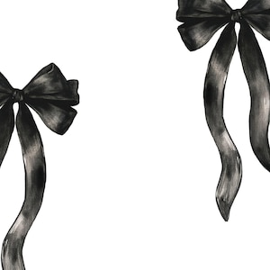 EDITABLE Black Bow Invitation, Black Ribbon Invitation, Minimalist ...