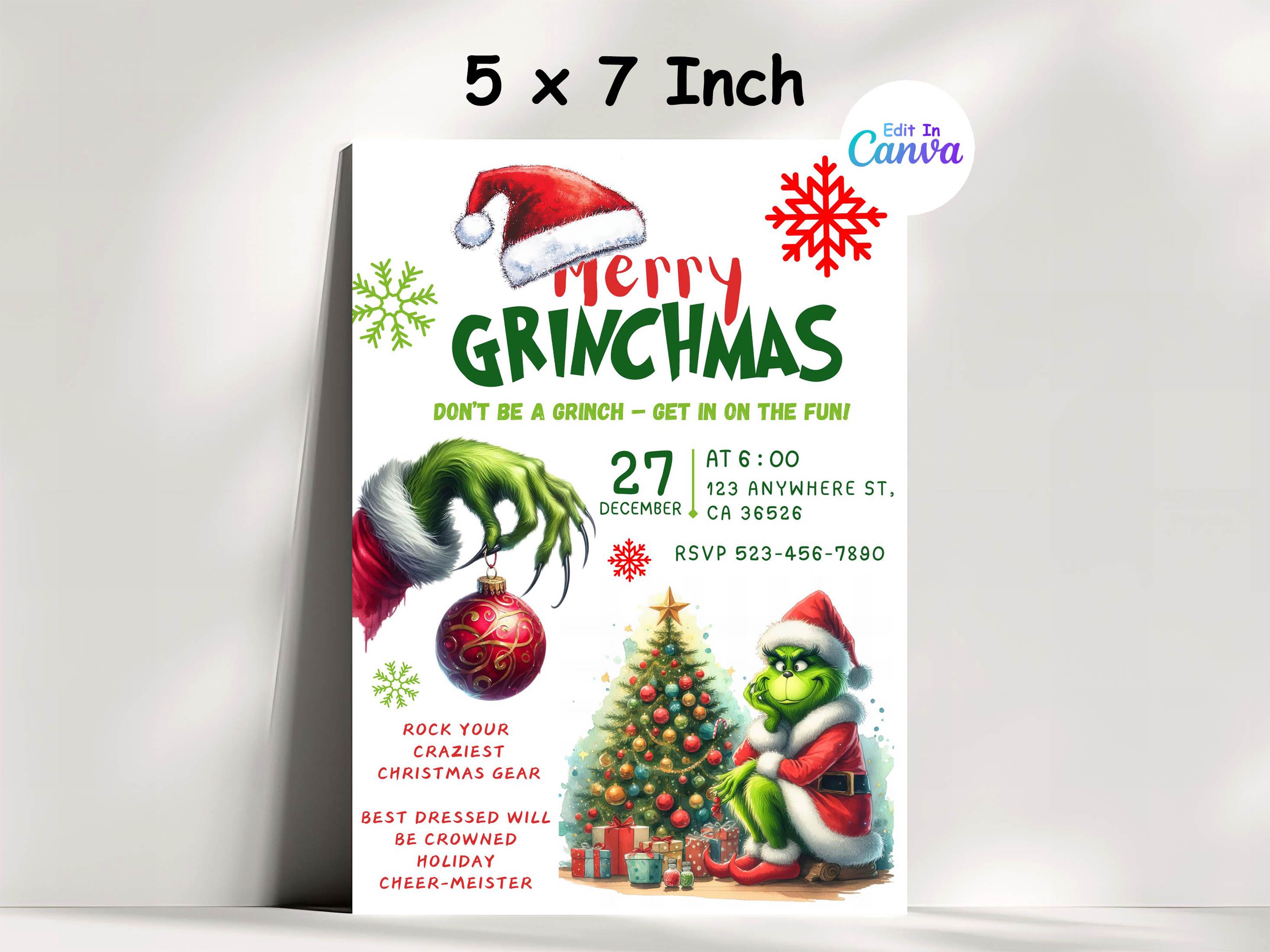 Grinchh Party Invitation, Grinchmas Christmas Party Invite, Christmas ...