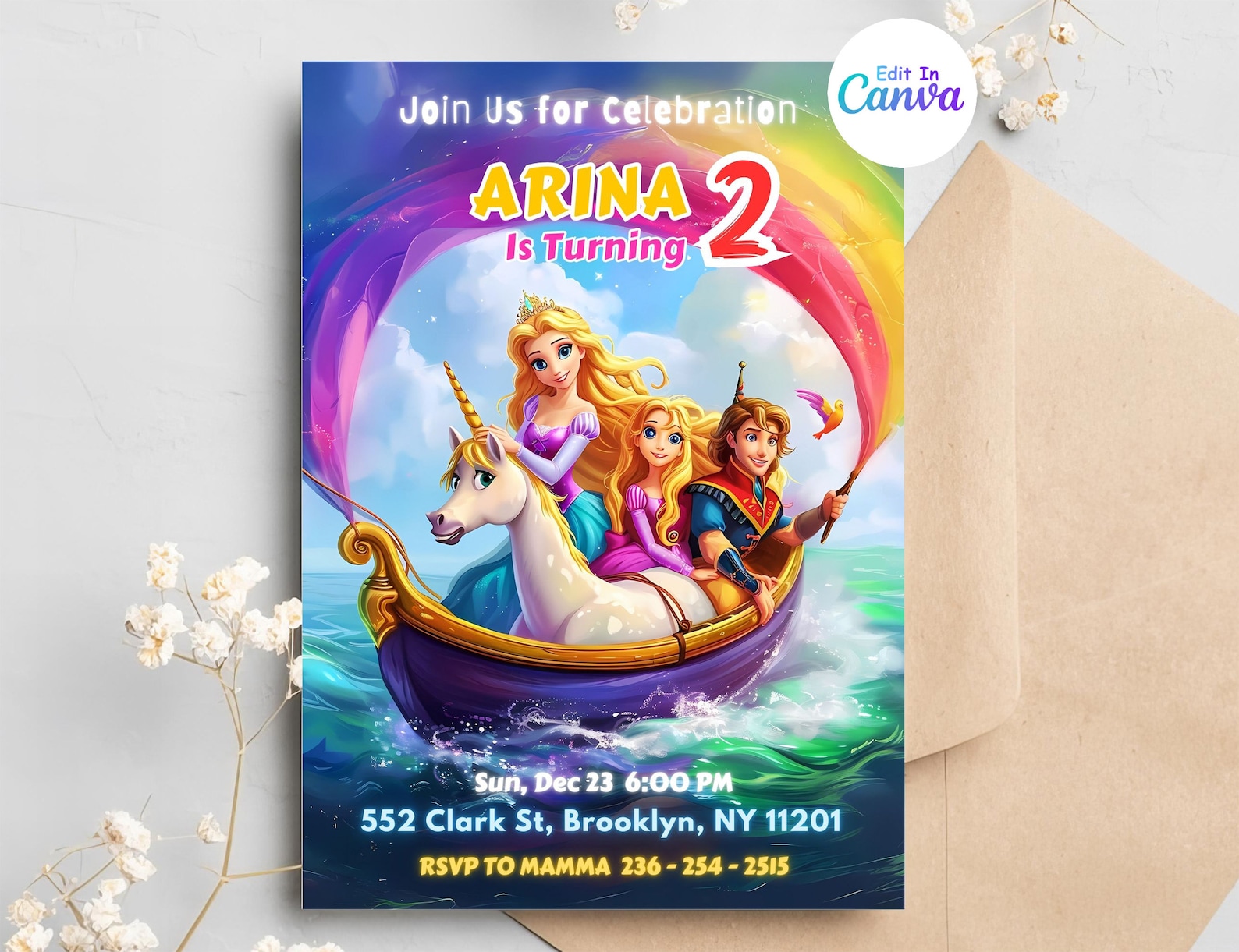 Tangled Rapunzel Birthday Invitation, Tangled Rapunzel Digital ...