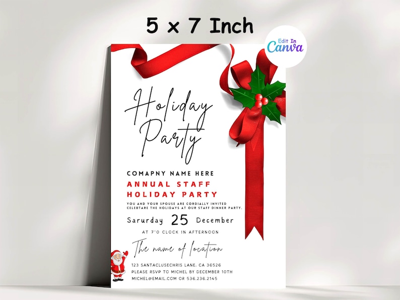 Christmas Staff Holiday Party Invitation, Christmas Party Invitation ...