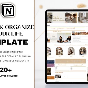 Glow up Notion Life Planner Template All in One That Girl Notion 2024 Notion Dashboard Digital ...