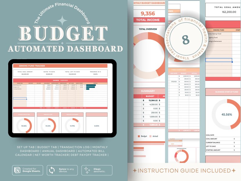 Ultimate Automated Budget Spreadsheet Google Sheets Budget Planner ...