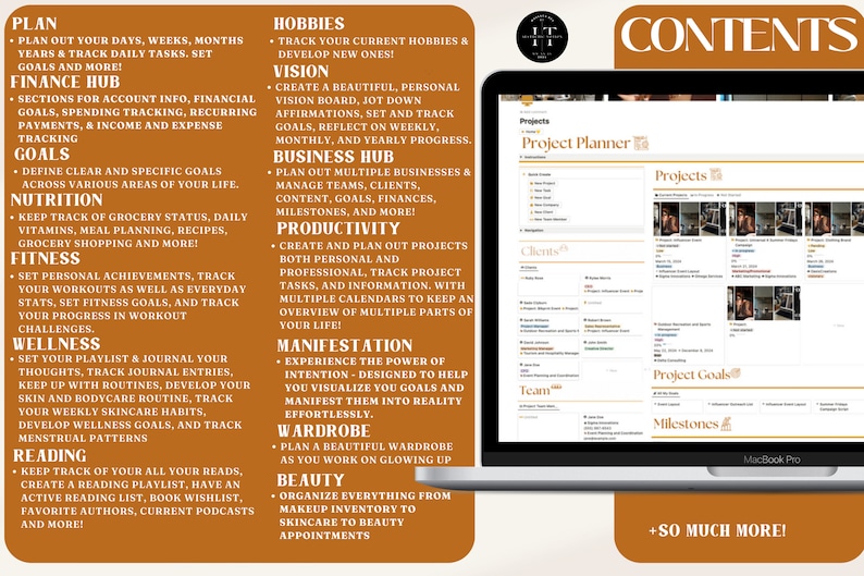 Glow up Notion Life Planner Template All in One That Girl Notion 2024 ...