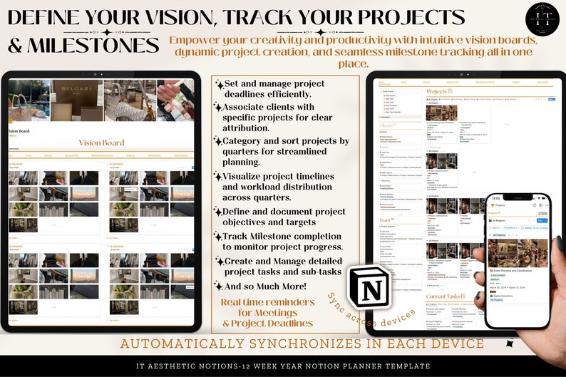 12 Week Year Notion Planner Template All in One That Girl Notion 2024 ...