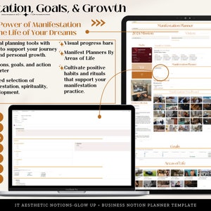 Glow up Notion Life Planner Template All in One That Girl Notion 2024 ...