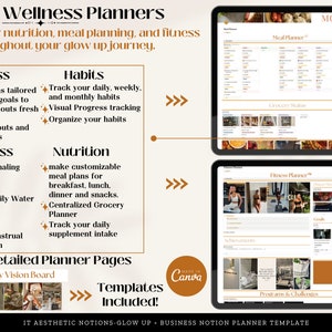 Glow up Notion Life Planner Template All in One That Girl Notion 2024 ...