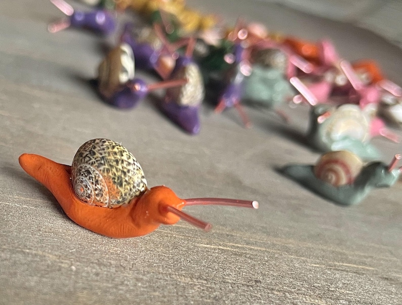 Itty Bitty Snails | Hand Sculpted | Micro Figurine | Polymer Clay - Etsy