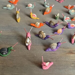 Itty Bitty Snails | Hand Sculpted | Micro Figurine | Polymer Clay - Etsy