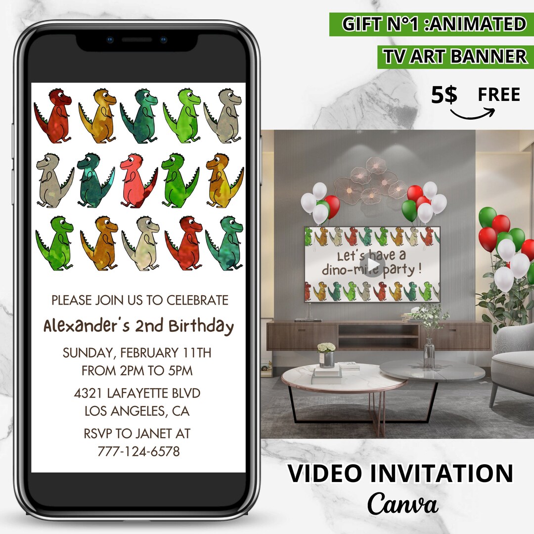 Two Rex Invitation Two Rex Party Invitation Dinosaur Birthday Template ...