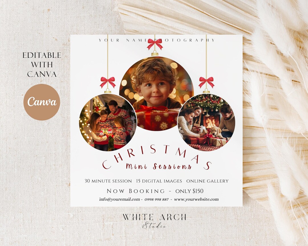 Christmas Minis Session Template, Christmas Marketing Template, Holiday ...