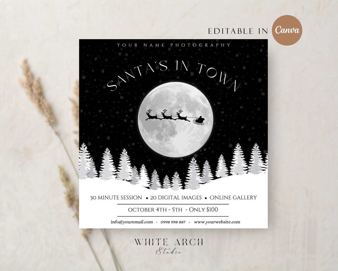 Santa Minis Session Canva Template, Christmas Marketing Canva Template ...