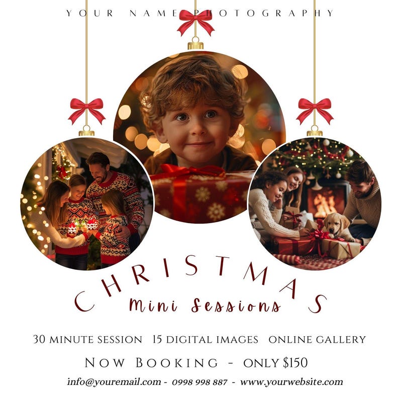 Christmas Minis Session Template, Christmas Marketing Template, Holiday ...