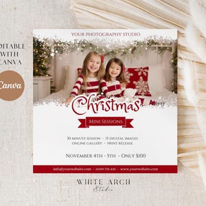 Christmas Mini Session Template, Holiday Mini Session, Marketing for ...